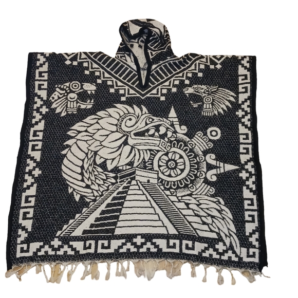 Ponchos & Serapes | Mexican Poncho With Aztec Calander And Spearman ...
